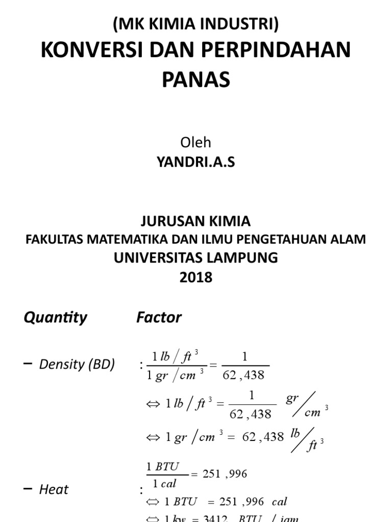Konversi Dan Perpindahan Panas (Yandri) | PDF | Units Of Measurement ...