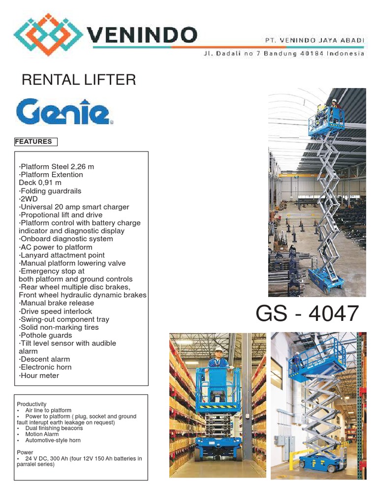GS-4047 Platform Lift Rental | PDF | Transportation Engineering ...