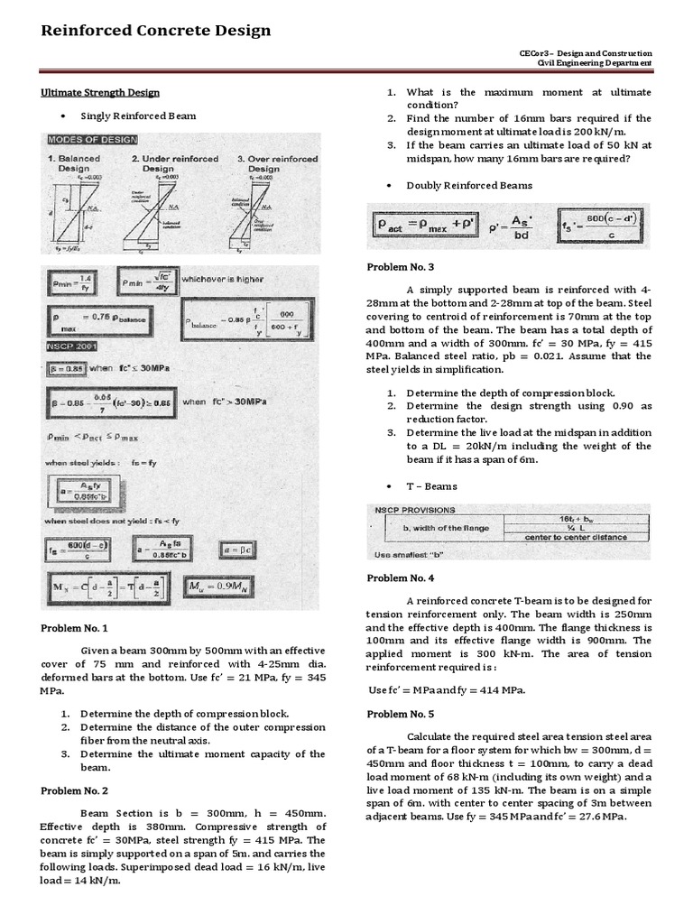 Reinforced Concrete Design Calculations | PDF | Beam (Structure ...