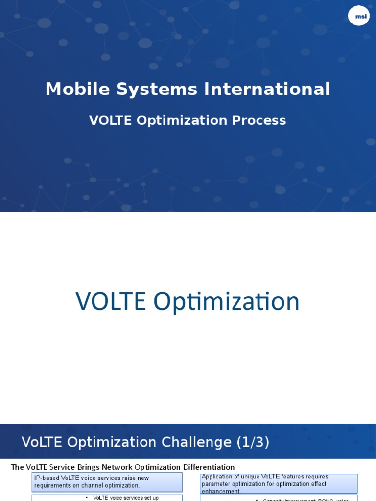 VOLTE Optimization Process | PDF | Ip Multimedia Subsystem | Lte (Telecommunication)