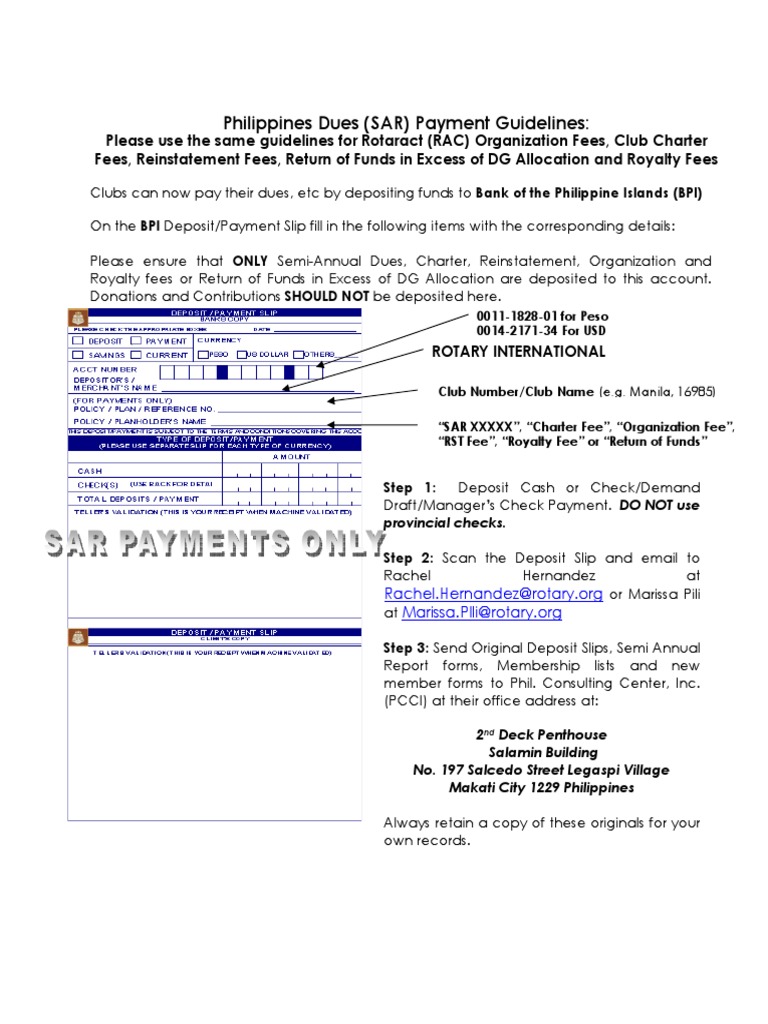 Philippines Dues (SAR) Payment Guidelines | PDF | Automated Teller ...