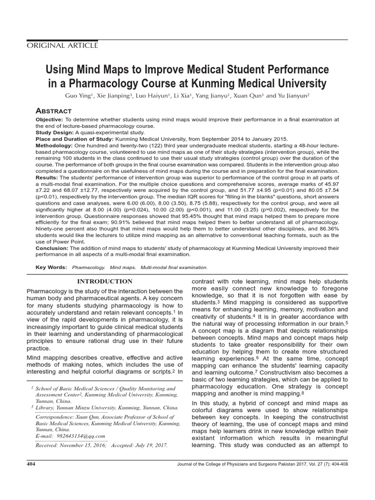 Mind Map Using | PDF | Test (Assessment) | Pharmacology