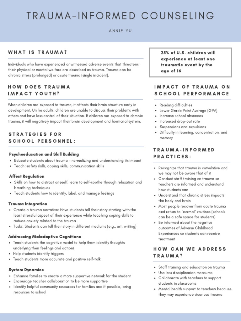 Trauma-Informed Counseling | PDF | Psychological Trauma | Emotions