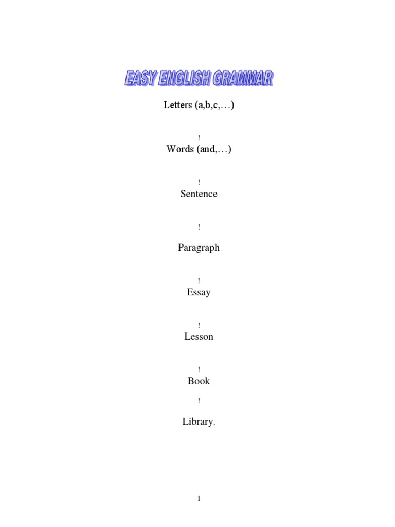 Easy English Grammar Guide | PDF | English Grammar | Part Of Speech