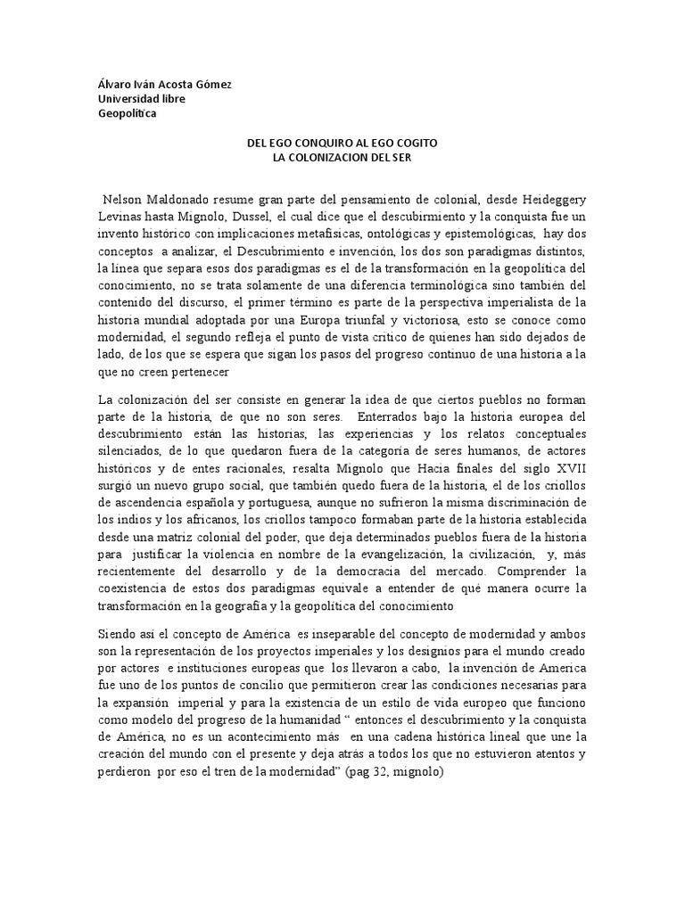 Ego Conquiro | PDF | René Descartes | Yo