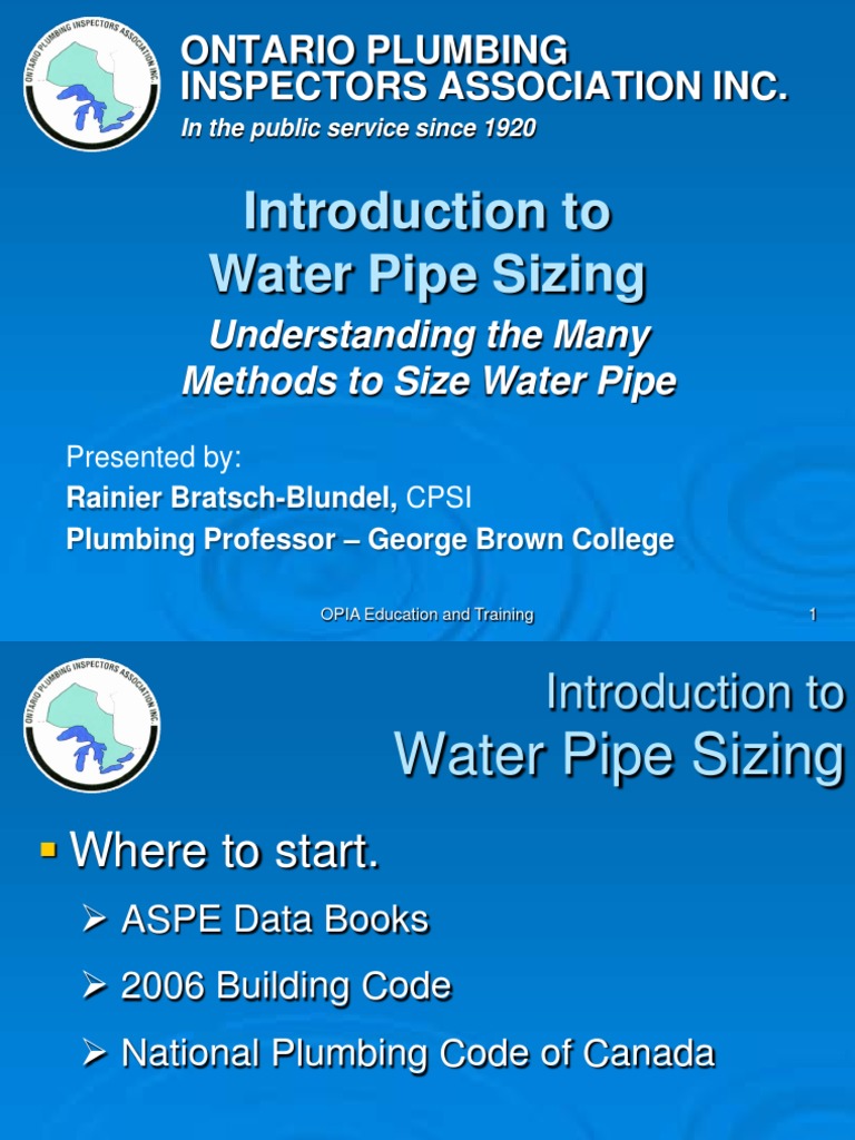 Water Pipe Sizing | PDF | Plumbing | Water Supply Network