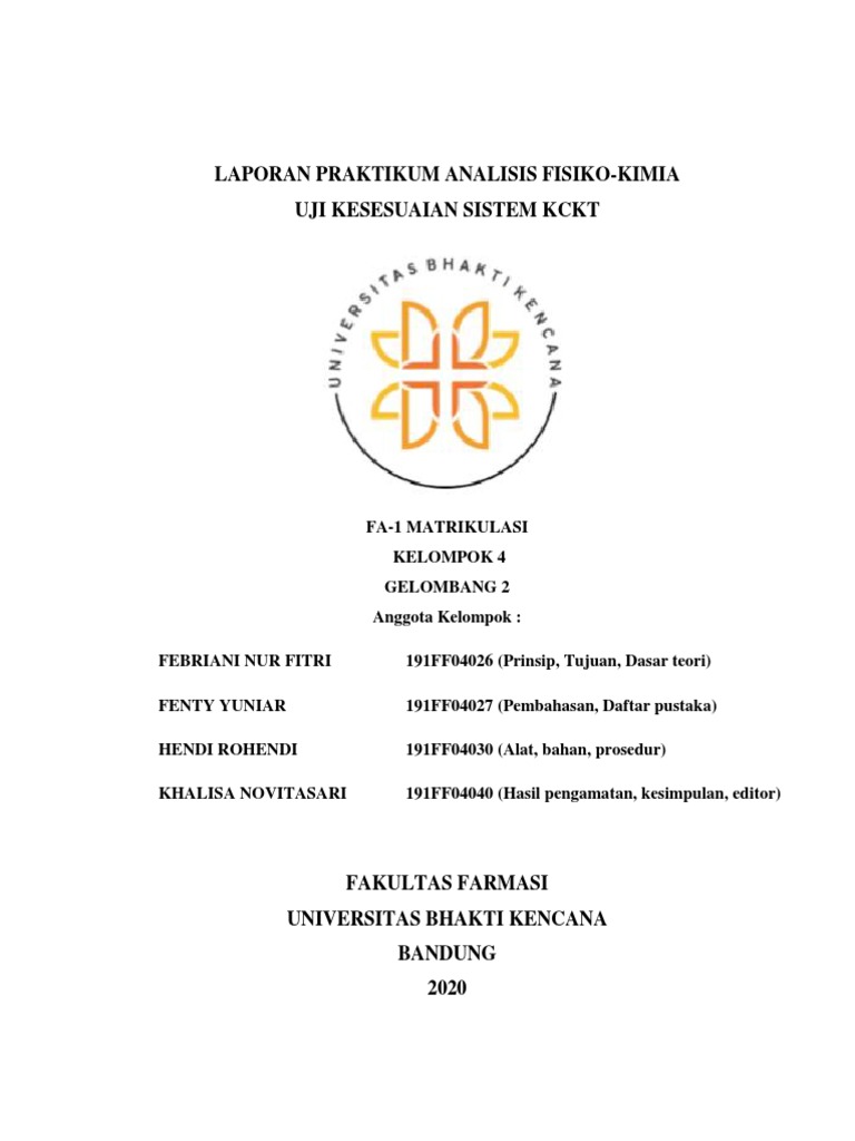 Laporan Anfisko KCKT Kel 4 G1 Fa 1 Matriks Fix | PDF