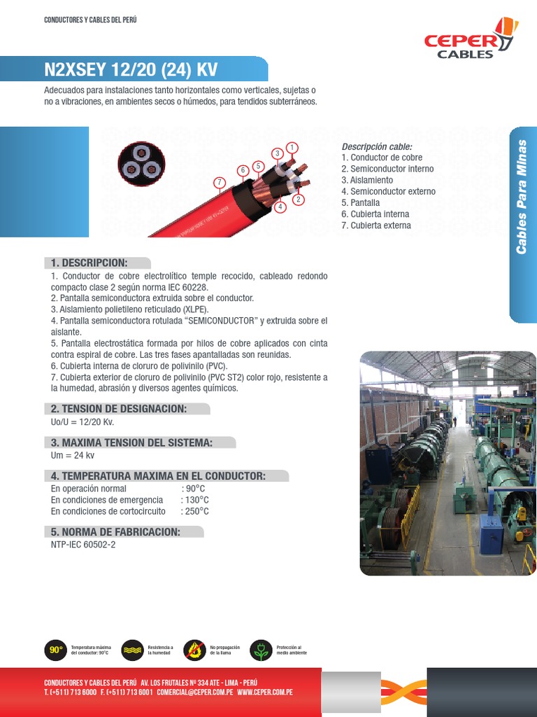 Cable N2XSEY 12/20 KV: Especificaciones y Usos | PDF | Cobre ...