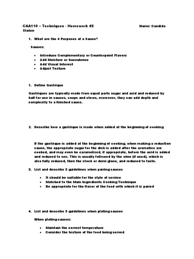 Homework Handout #2 | PDF | Cooking | Tomato