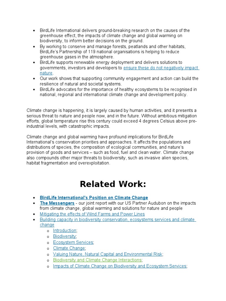 BirdLife International Delivers Ground | PDF | Global Warming ...