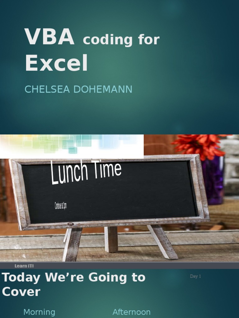 Excel 2016 VBA PPT Slide Deck | PDF | Microsoft Excel | Control Flow