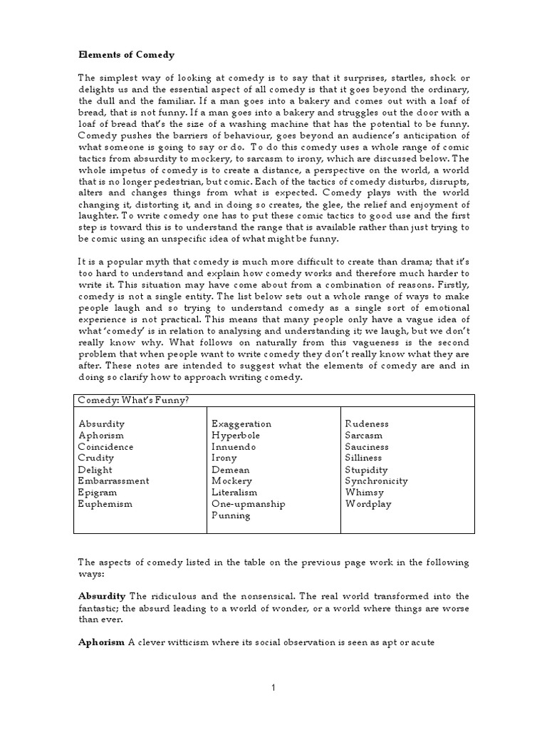Comedy Writing Essentials | PDF | Comedy | Laughter