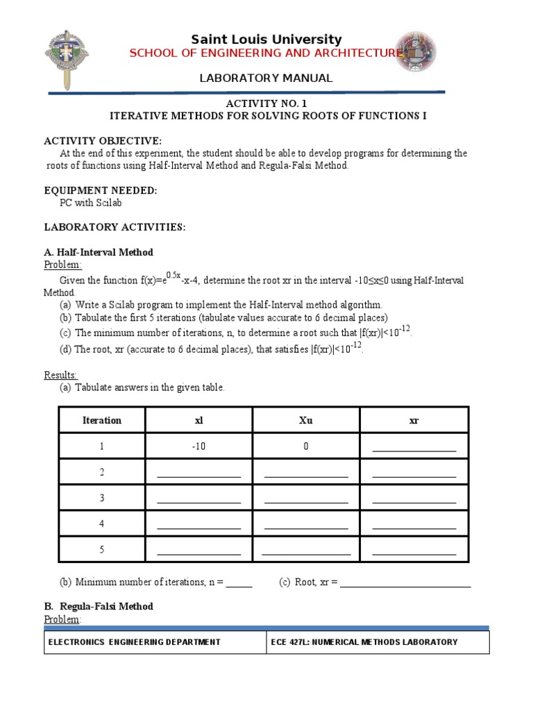 Solving Roots Using Half-Interval & Regula-Falsi Methods | PDF | Numerical Analysis ...