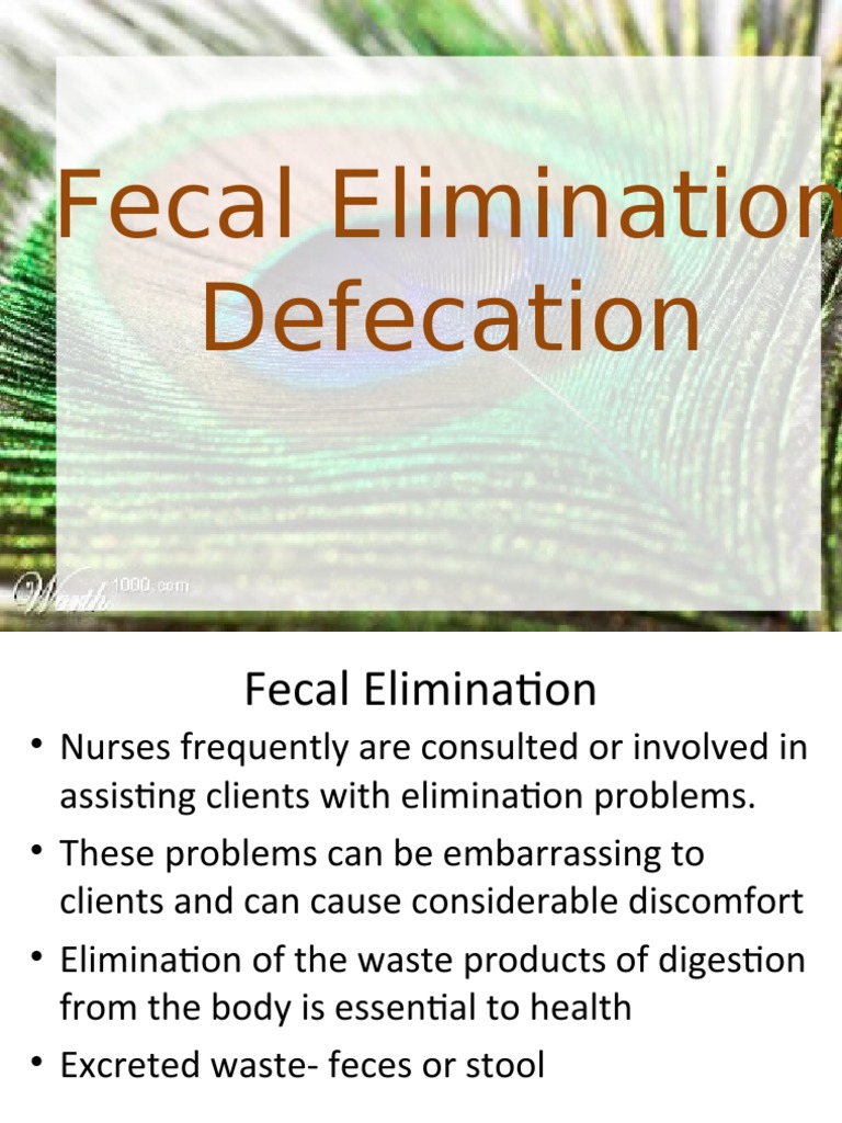 Fecal Elimination | PDF | Feces | Human Feces