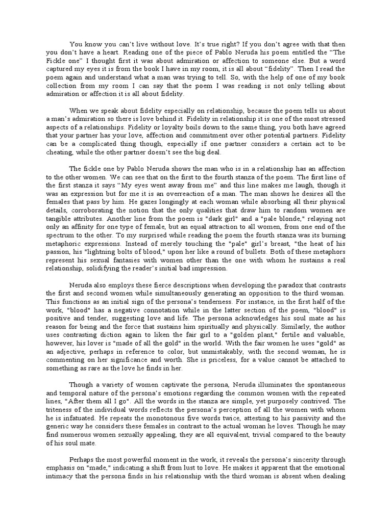 The Fickle One | PDF | Love | Psychological Concepts