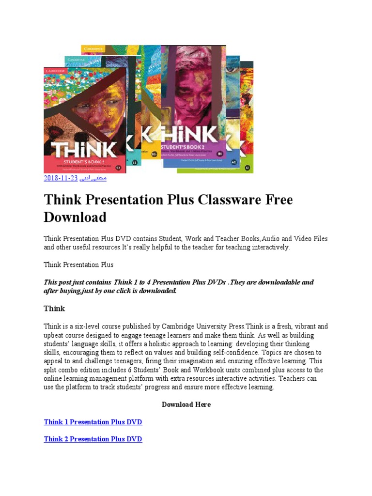 Think Presentation Plus Classware | PDF | Career & Growth | Business