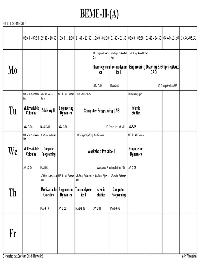 Updated Timetable 2020 | Download Free PDF | Engineering | Mechanical ...