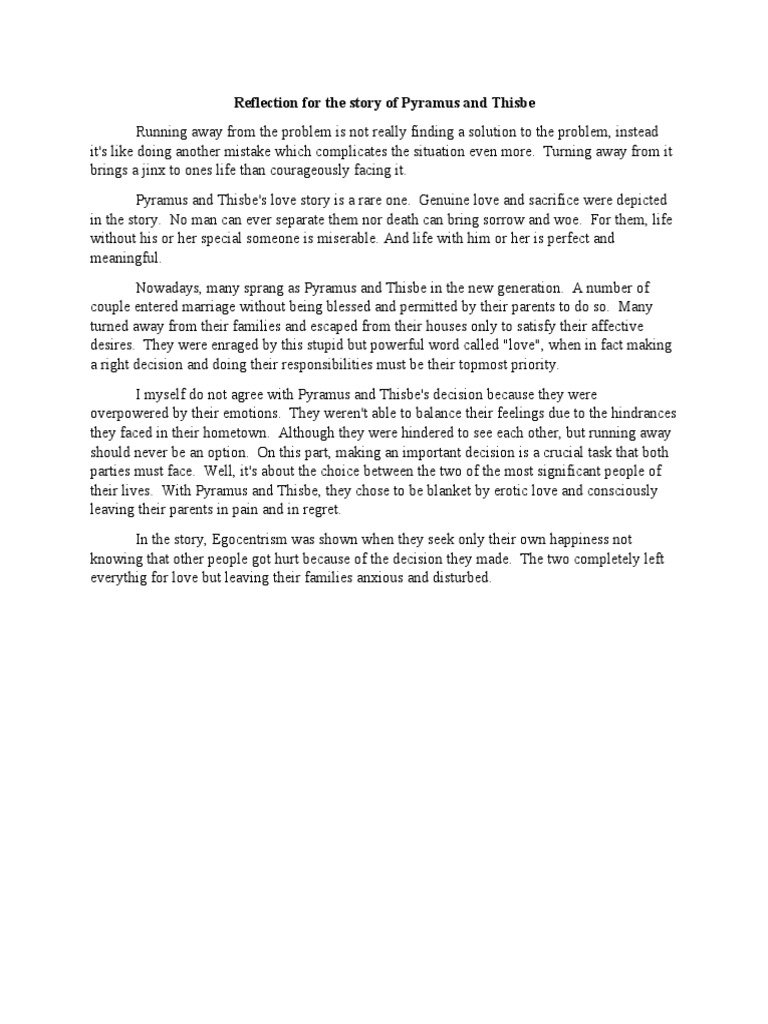 Pyramus and Thisbe | PDF