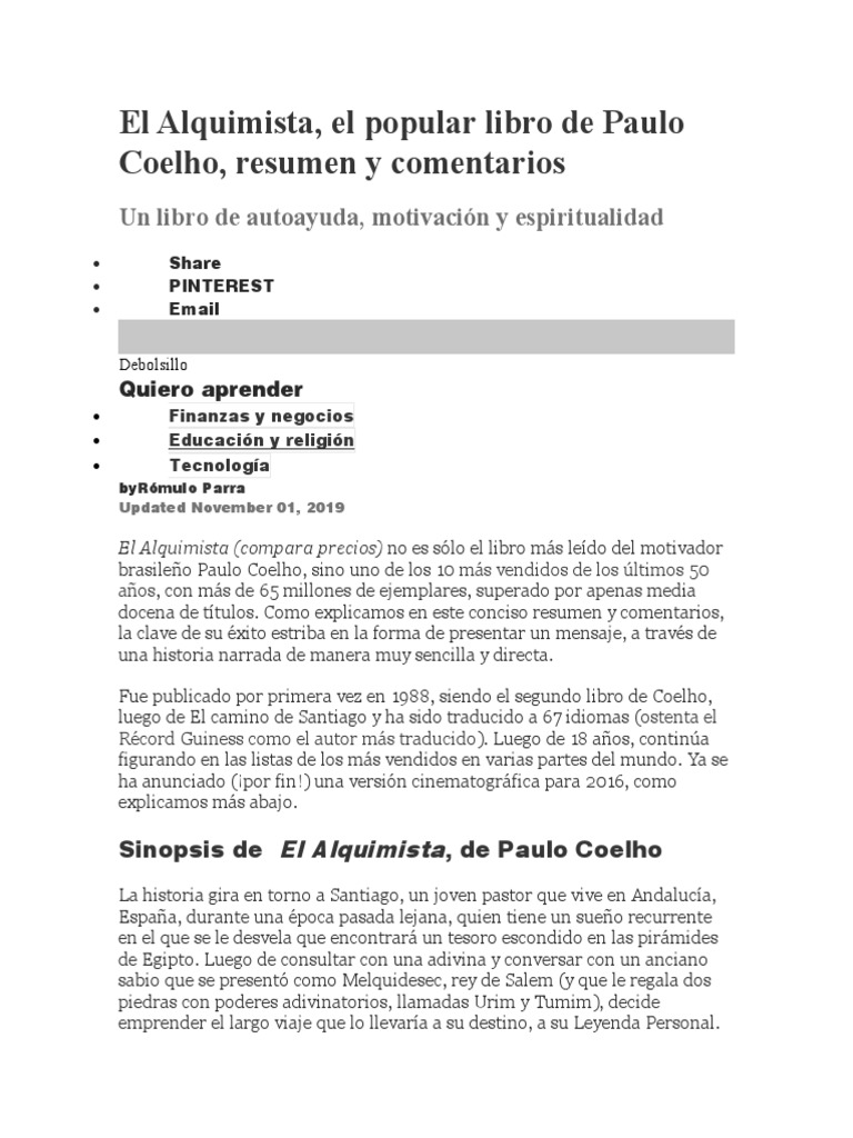 El Alquimista | PDF