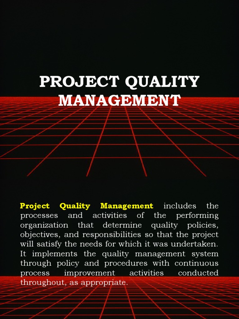 Project Quality Management Essentials | PDF | Quality Management ...