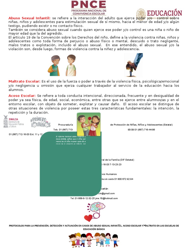 Protocolos Para La Prevención Detección Y Actuación En Caso De Abuso
