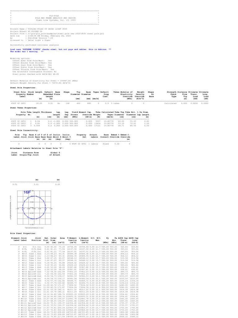 Pole Loading Analysis for Davao Light | PDF | Young's Modulus ...