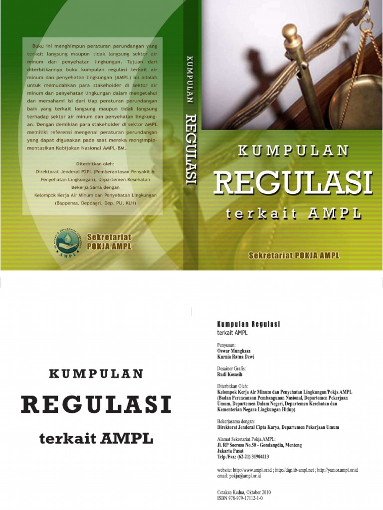 BUKU REGULASI LINGKUNGAN KESEHATAN Dan INFRASTRUKTUR Kumpulan Regulasi ...