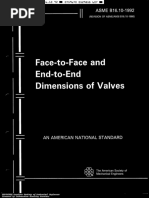 ASME B16.10 Face To Face and End To End Dimension of Valves | PDF ...