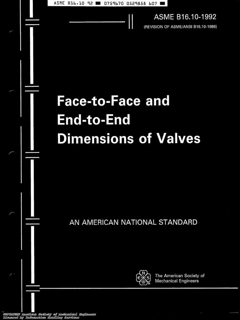Asme B16.10-1992 PDF | PDF | Valve | Plumbing