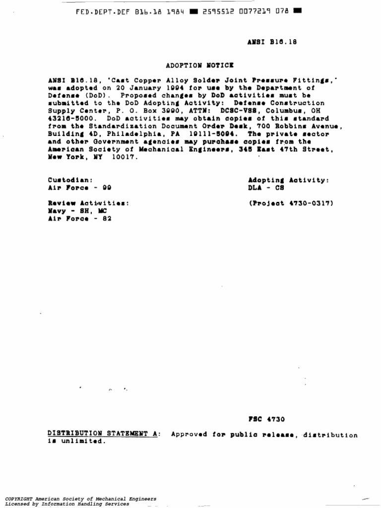 Asme B16.18 PDF | PDF | Pipe (Fluid Conveyance) | Building Materials