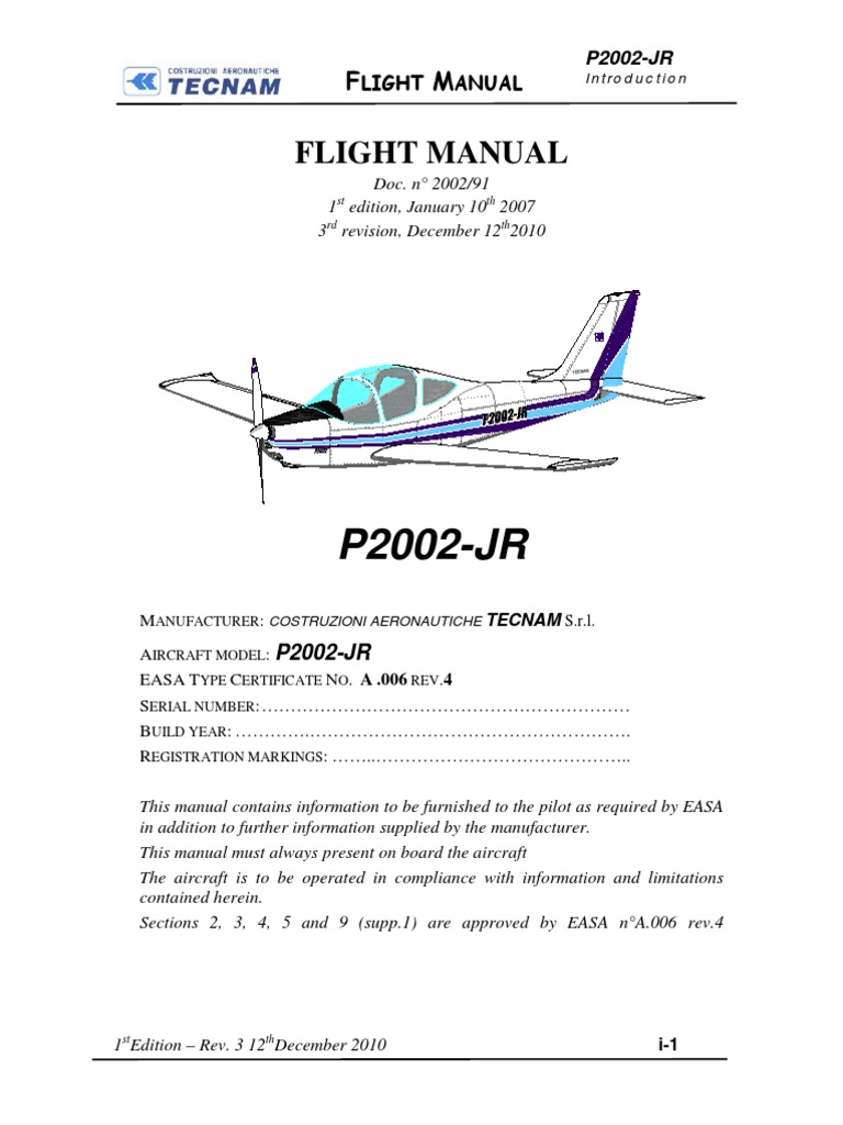 P2002-JR Pilot's Flight Guide | PDF | Airspeed | Aircraft