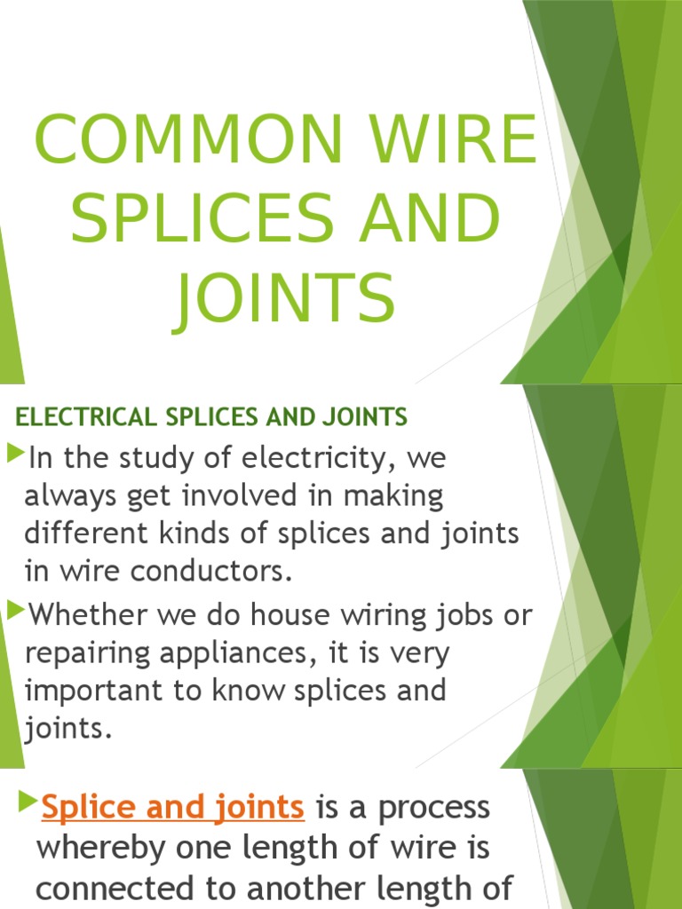 8-Common Wire Splices and Joints | PDF | Wire | Building Engineering