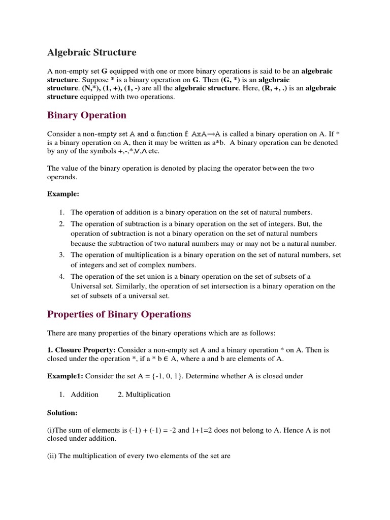 Algebraic Structure Unit 4 | PDF | Ring (Mathematics) | Group (Mathematics)