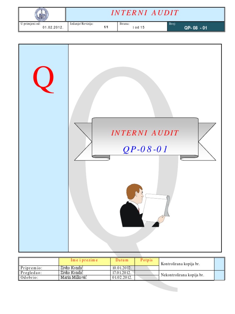 QP 08 01 Interni Audit | PDF