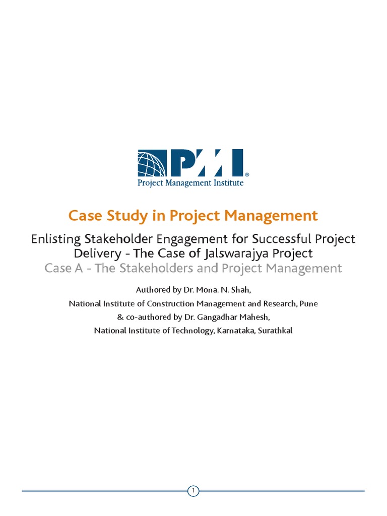 Jalsawrajya Case Study Stakeholder Management | PDF | Water Supply ...