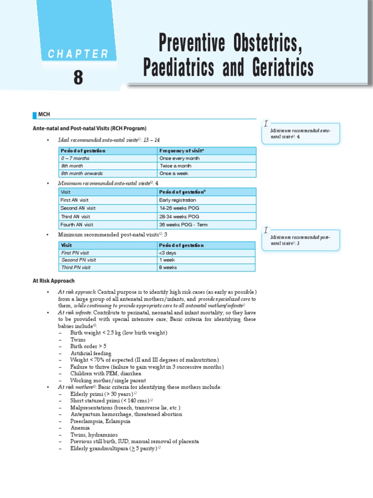 Guidelines for Antenatal, Postnatal Care and Identifying At-Risk ...