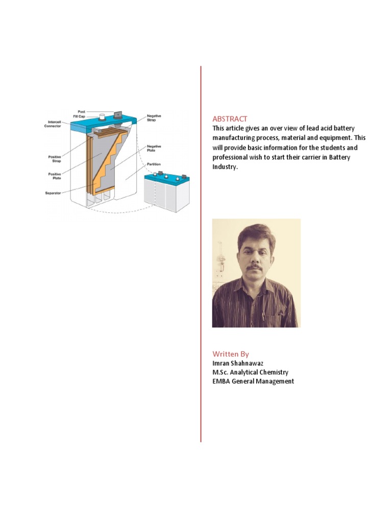 Lead Acid Battery Manufacturing Process | PDF | Battery Charger | Materials