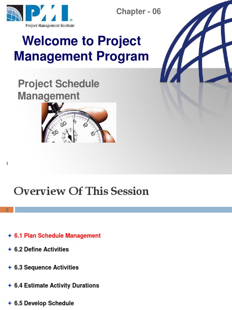 Chapter 6 Project Schedule Management PDF | PDF | Project Management | Risk