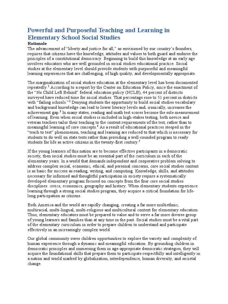 Powerful and Purposeful Teaching and Learning in Elementary School ...