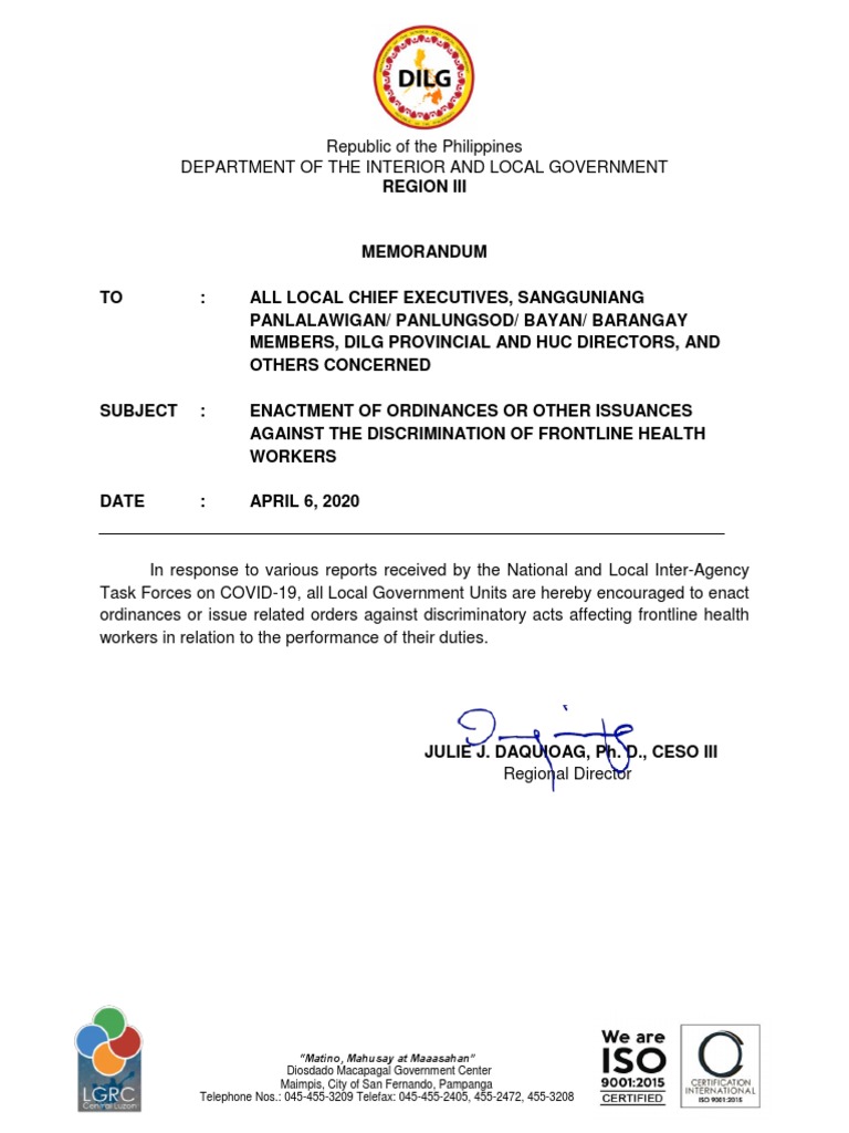 Memo - Discrimination | PDF