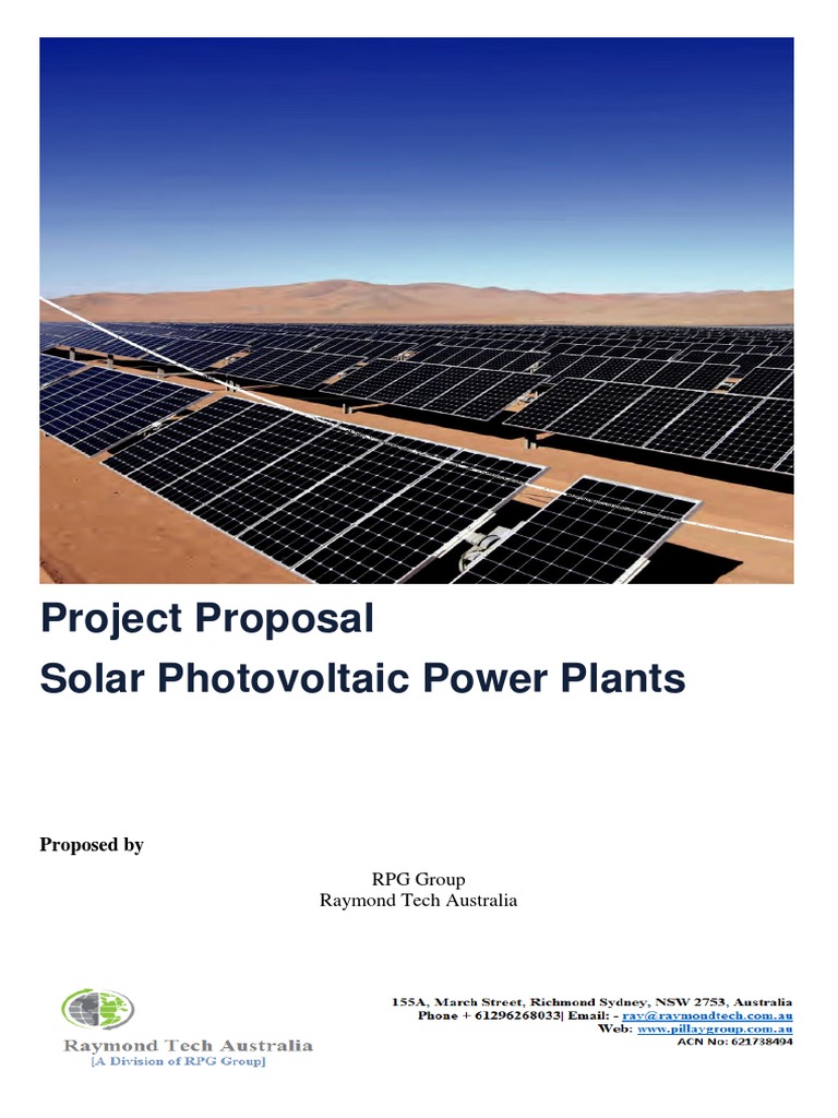 Project Proposal Solar Photovoltaic Power Plants: Proposed by | PDF ...