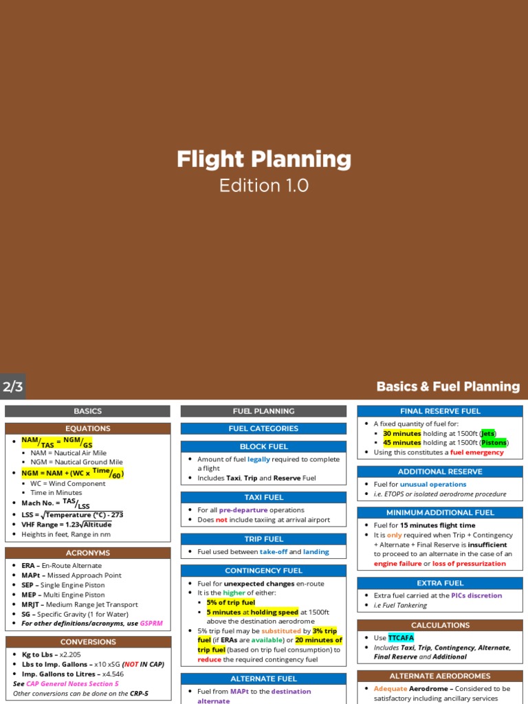 Flight Planning - Keys Notes | PDF | Instrument Flight Rules | Air ...