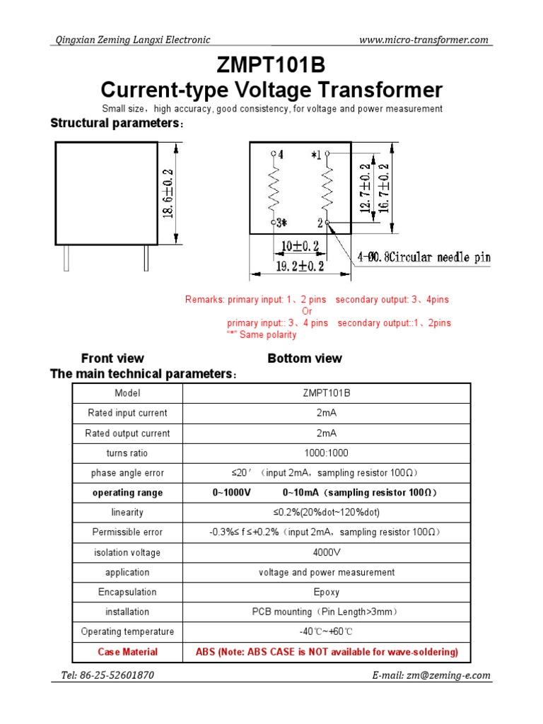ZMPT101B Specification PDF | PDF