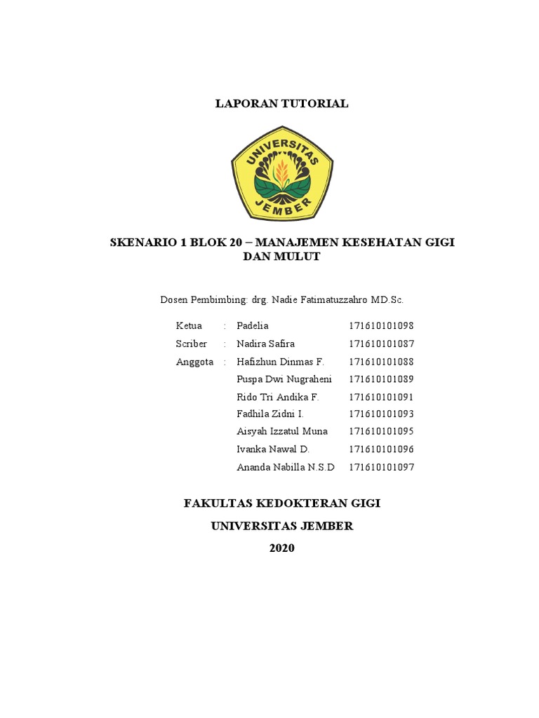 Laporan Tutorial B20 Sk1-Manajemen Kesehatan | PDF | Pengembangan Diri