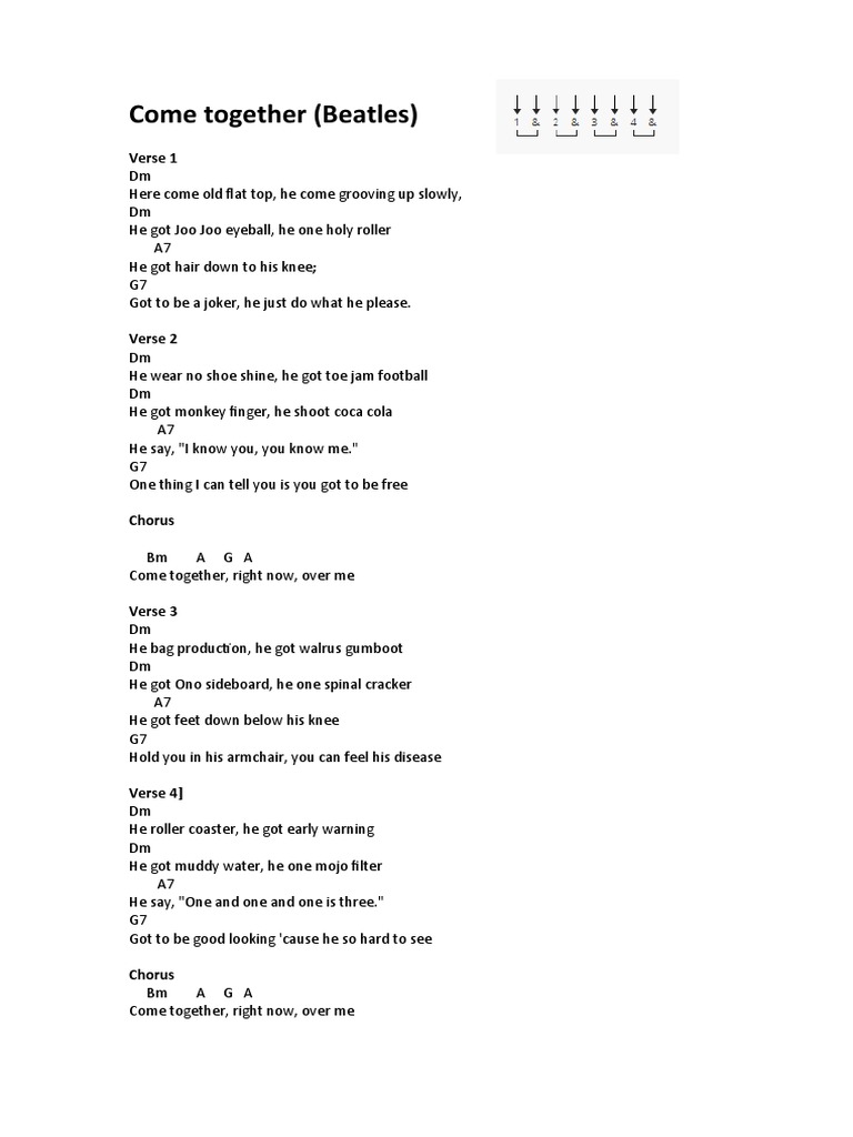 Come Together Lyrics and Structure | PDF | Language Arts & Discipline