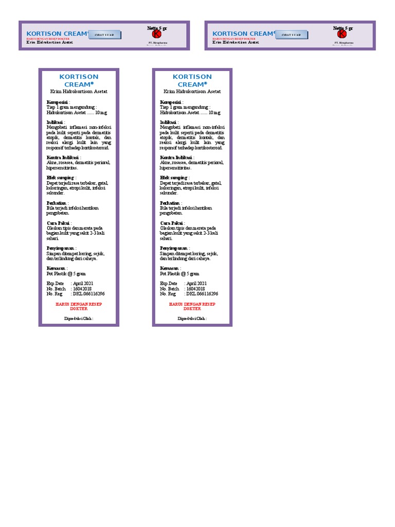 Brosur P4 Krim Hidrokortison | PDF