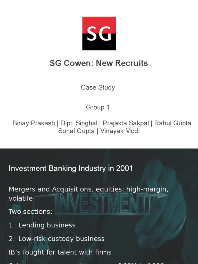 SG Cowen: New Recruits | PDF | Mergers And Acquisitions | Financial ...