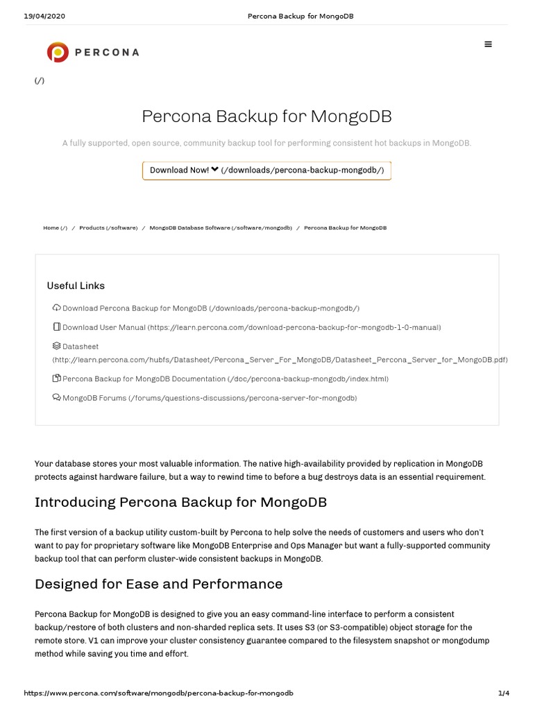 Percona Backup For MongoDB | PDF | Mongo Db | Backup