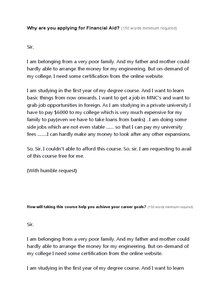 Coursera Financial Aid | PDF