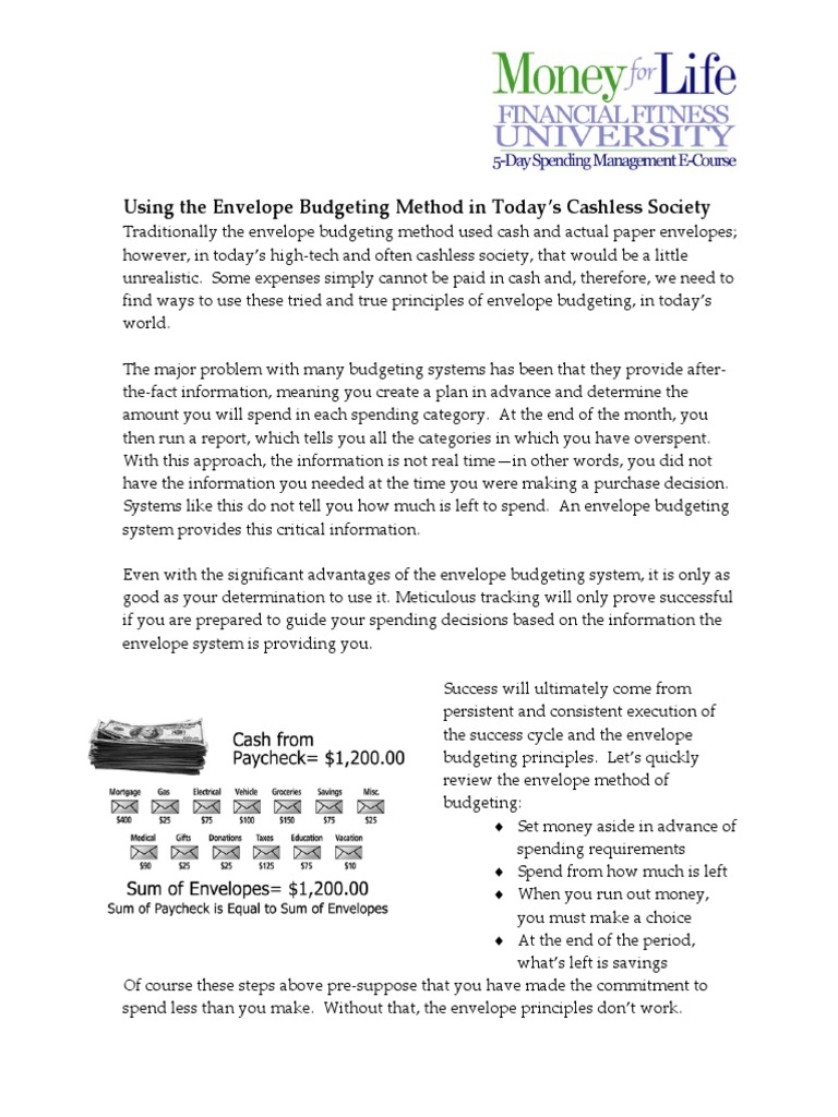 Using The Envelope Budgeting Method in Today's Cashless Society | PDF ...